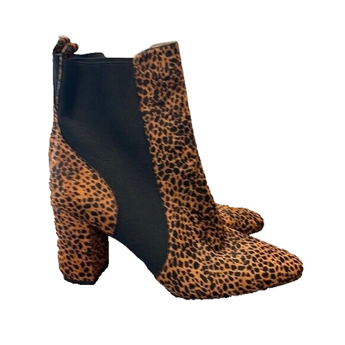 White House Black Market leopard print calf hair ankle booties size 10 ...