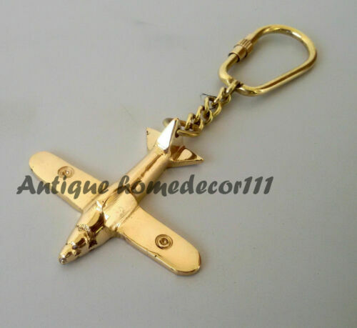 Brass Airplane Key Ring Solid Brass key Chain Lot Of 100 Unit Key Ring ...