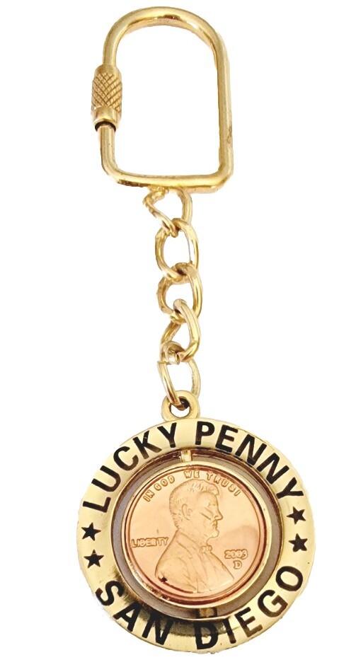 Lucky Penny San Diego Keychain California City Souvenir Good Luck Coin ...