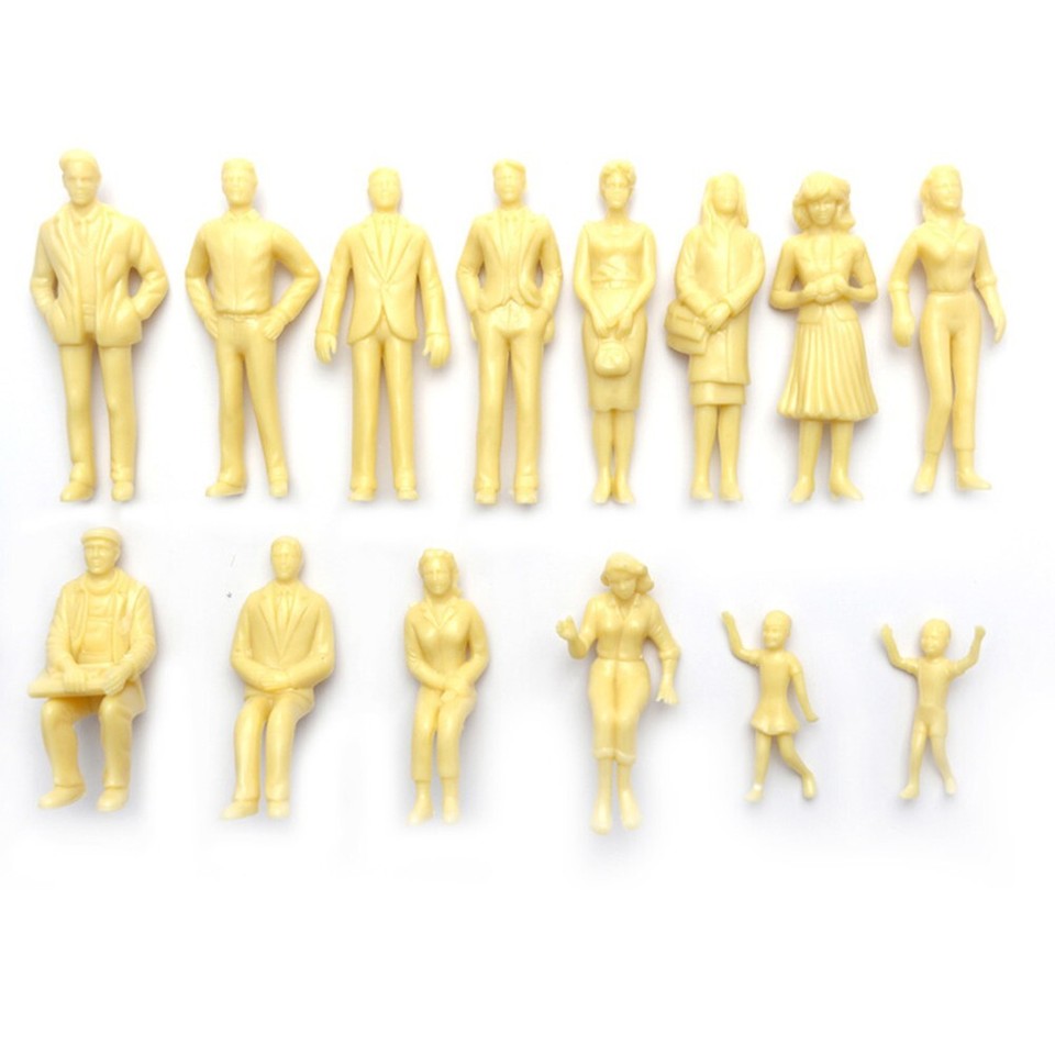 60x Model Figures 1:87 Unpainted H0 Figures Standing People HO ...