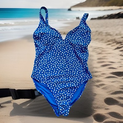 Nip Tuck Women’s Swim One Piece Bathing Suit Size 6 Multi Fit Cup Blue ...