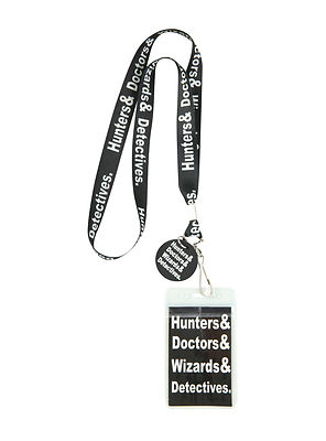 NEW HUNTERS DOCTORS WIZARDS DETECTIVES BLACK & WHITE NECK STRAP LANYARD ...