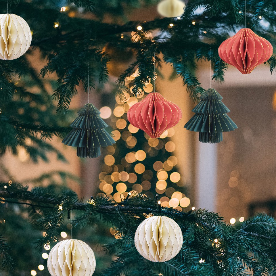 HONEYCOMB Hanging Paper BALLS Wedding Birthday Garland Party Deco Gold ...