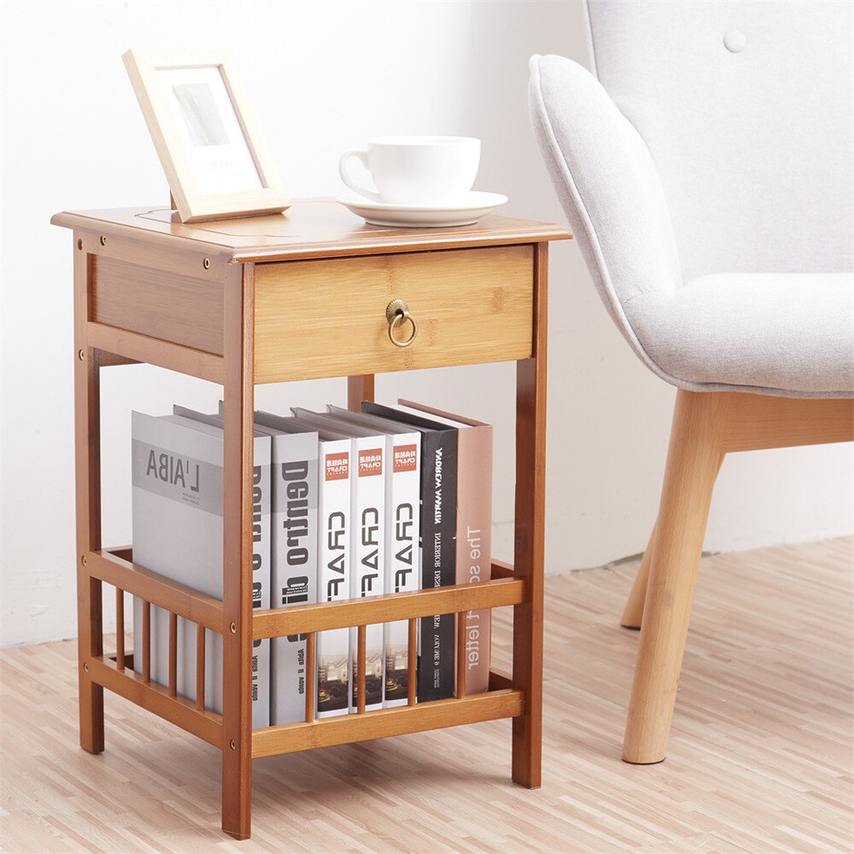 Telephone Table Plant Stand Bedside End Table Hall Lamp Wood Unit Side ...