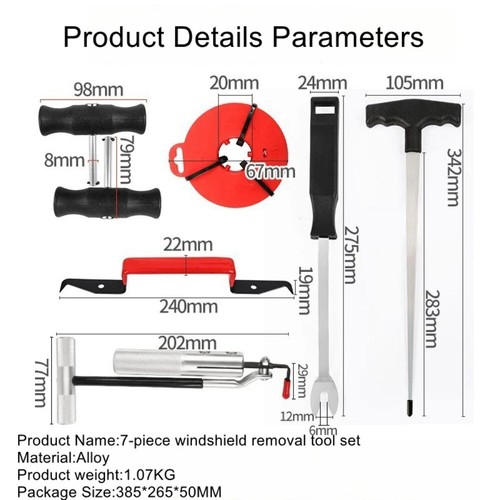 Change Car Windshield Removal Tool Wire Rope Puller Handle Remover ...