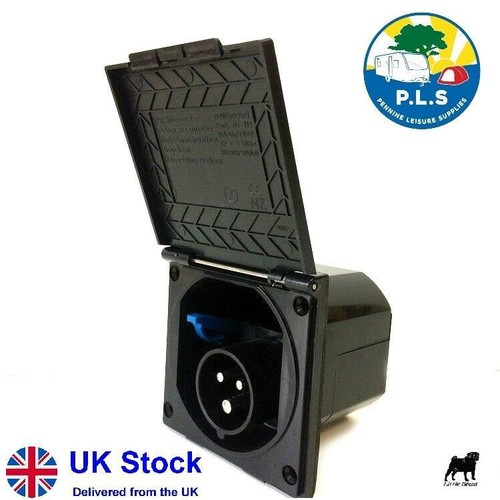 230V Mains Hook Up Inlet Socket Caravan VW Motorhome Flush Fitting ...