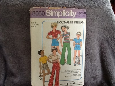 junior girls simplicity 8050 vintage pattern size 12 size 14 | eBay