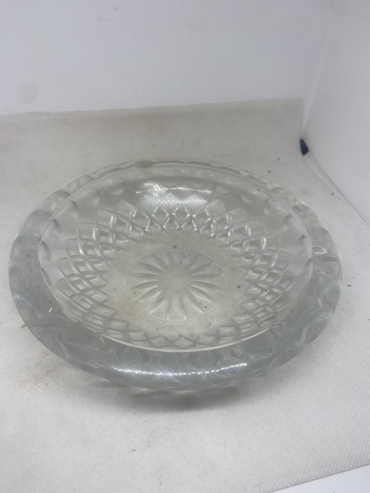Vintage Princess House Ashtray Heavy Lead Crystal Diamond Geometric ...