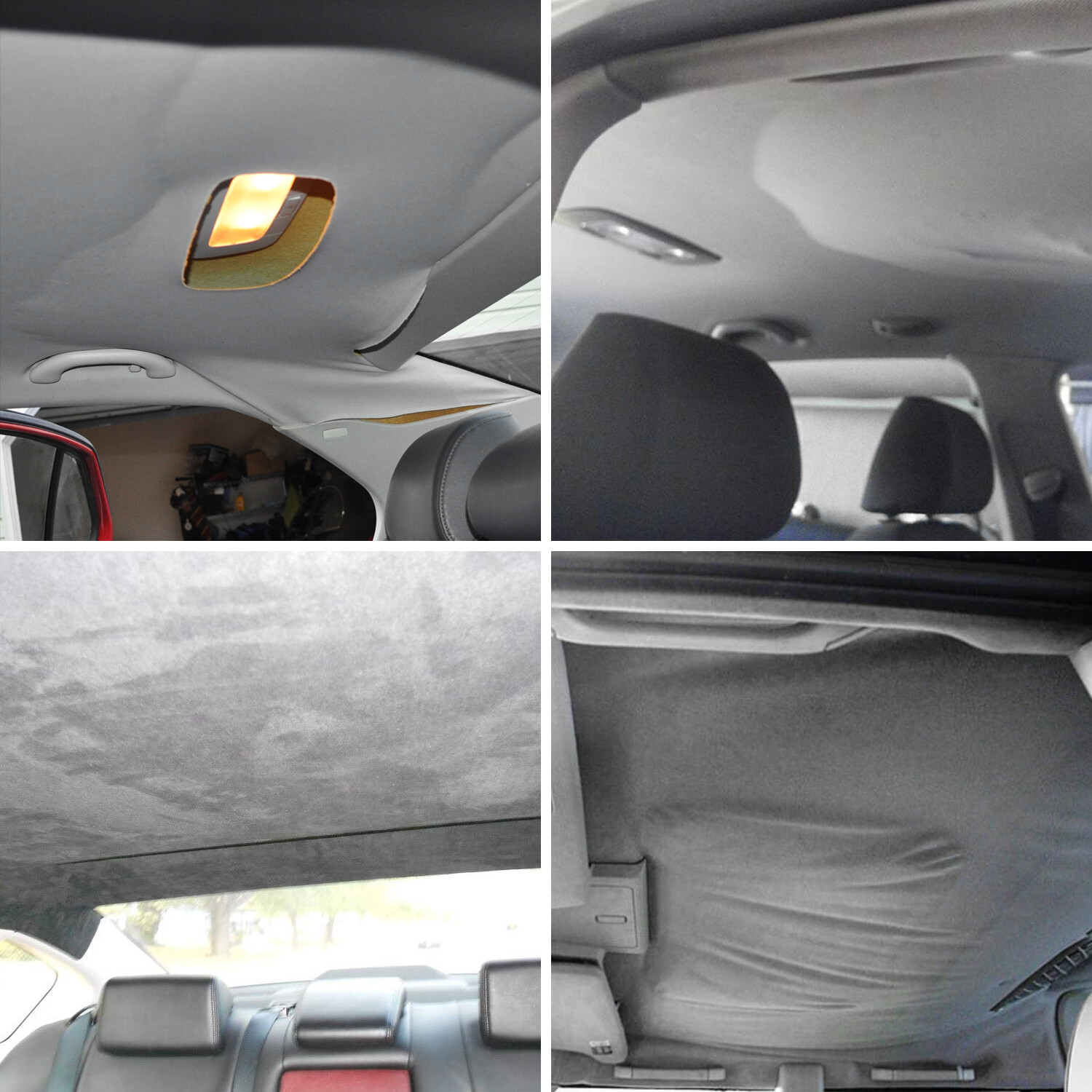 Headliner Fabric Foam Back Upholstery Torn/Stain Headlining Replace ...