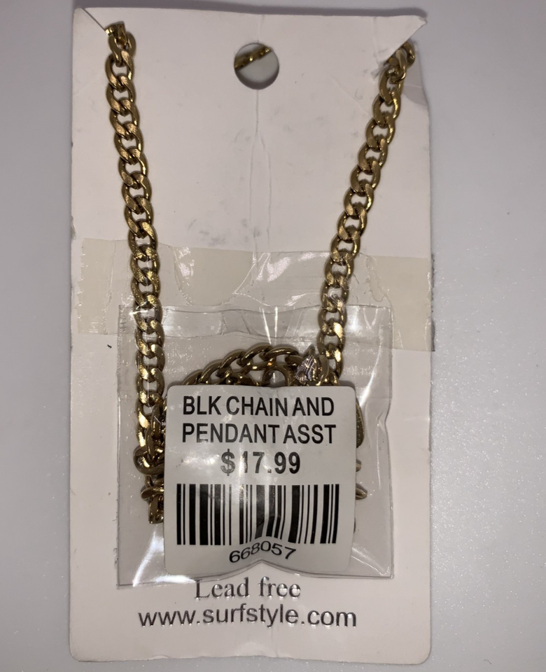 Surf Style Chain Necklace Cross Crucifix Gold 22" Pendant BOGO! | eBay