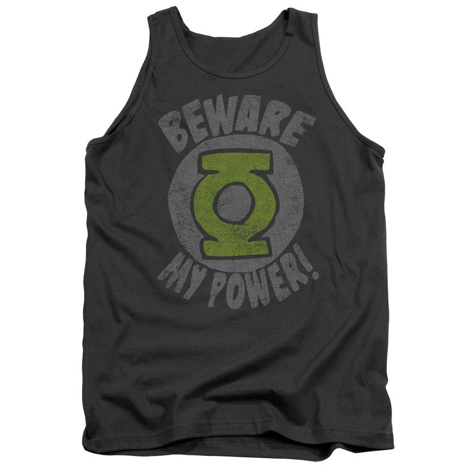 Green Lantern Beware Mens Tank Top Shirt Charcoal | eBay