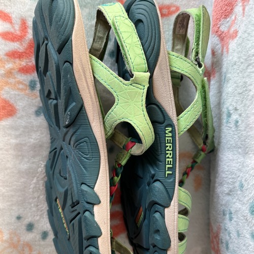 MERRELL Performance Footwear Strappy Sandals Womens Size 7 bright green ...