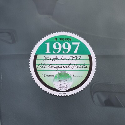 1997 Green Tax Disc Replacement Retro Vinyl Sticker Decal For Car ...