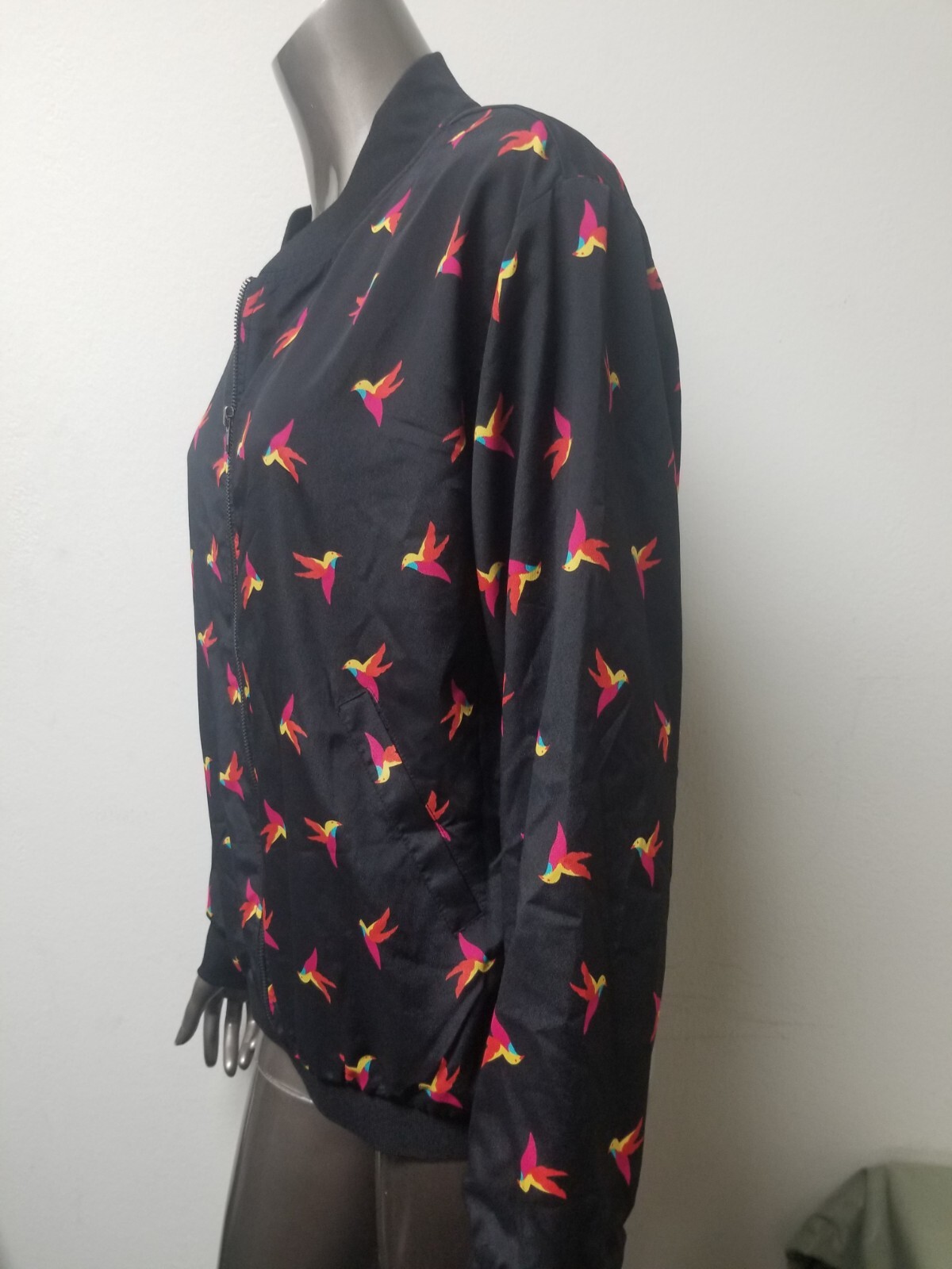 New Bellatrix Womens Pink Hummingbird Bomber Jacket. | eBay
