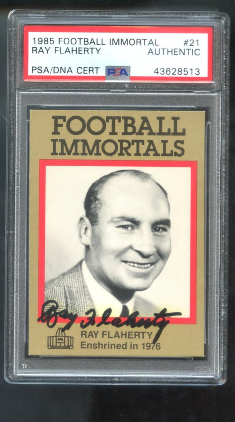1985 Football Immortals #21 Ray Flaherty AUTO SIGNED Autograph Card PSA ...
