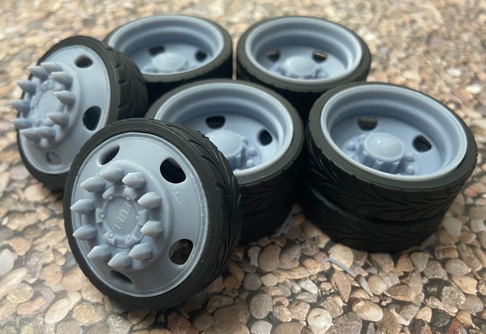 Resin 1/24 Scale: 32-inch “Budd 5-Hole” Semi Truck Wheels W/Low Profile ...