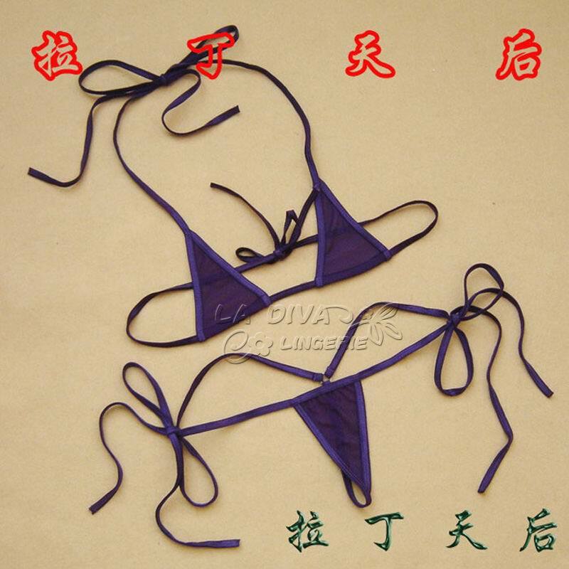 Women's Sexy Mesh Semi Transparent Bikini Girls Brazilian Thong ...