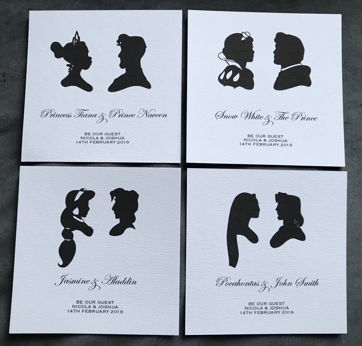 Wedding Table Cards Disney