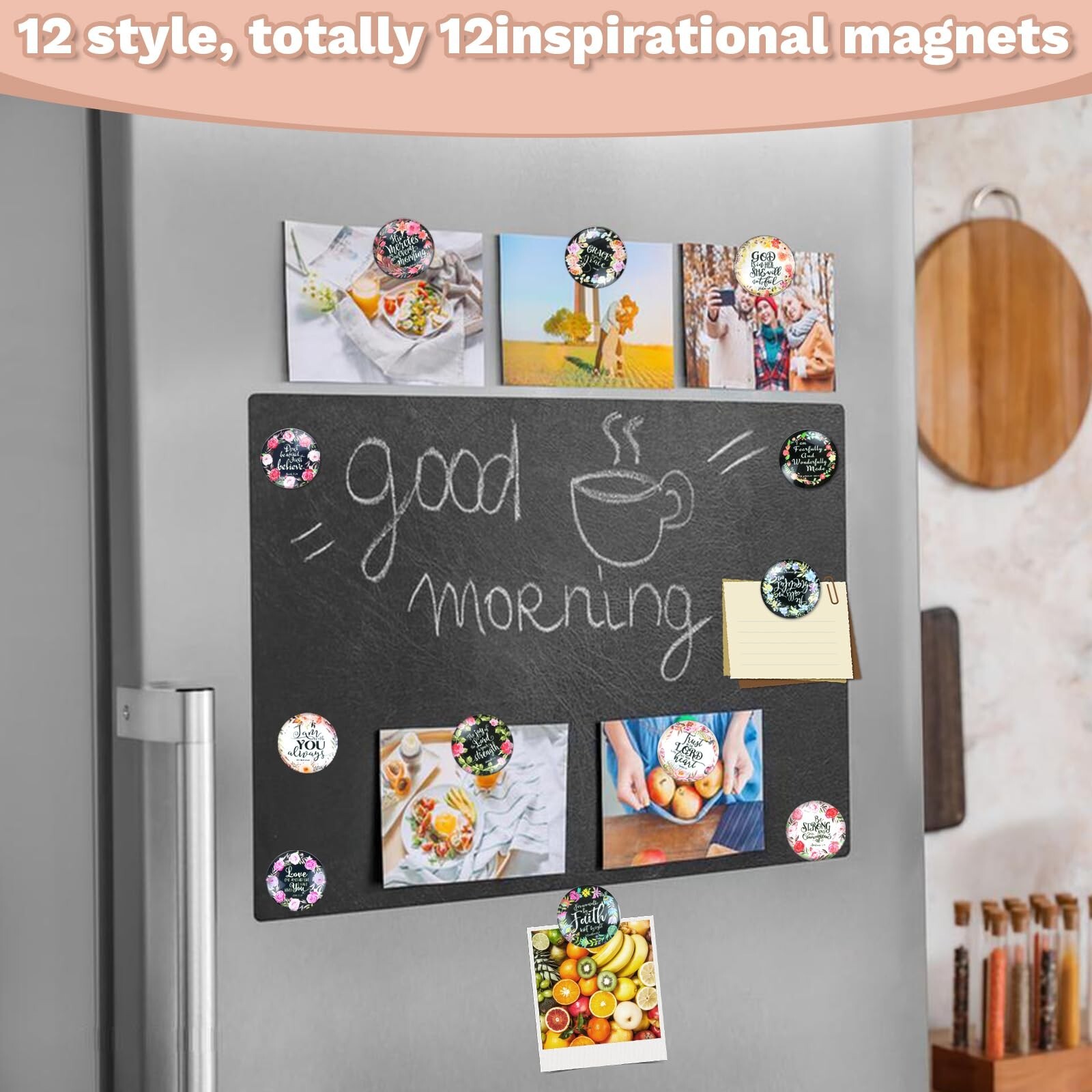 12Pcs Christian Magnets Inspiring Words Refrigerator Magnets with Bible ...