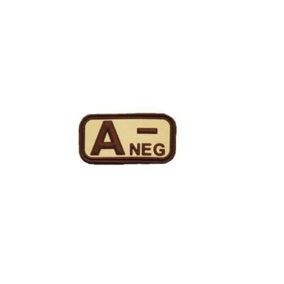 3D Blood Group A- Negative Brown Rubber Patch NEG SCRATCH RHESUS | eBay
