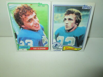 LOT OF 2 RAY OLDHAM 1980s Cards Rookie #224 345 DETROIT LIONS Middle ...