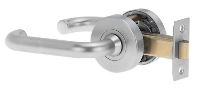 Lockwood VELOCITY ROUND PASSAGE LEVER SET 55mm Rose, Satin Chrome *Aust ...