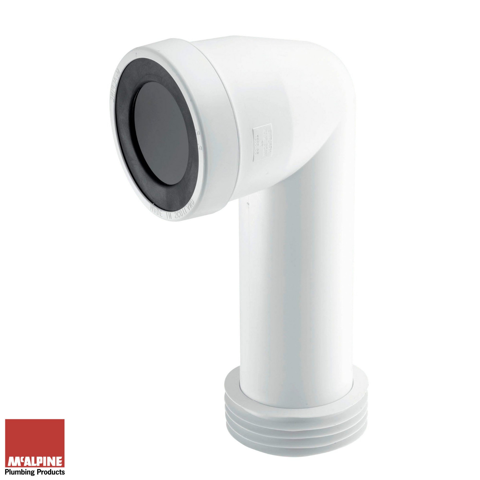 WC Toilet Bent Pan Connector with Extra Long Neck Mcalpine WC-CON8E ...