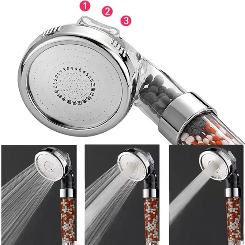 Setting High Pressure Shower Envy Shower Head with Beads Water Saving ...