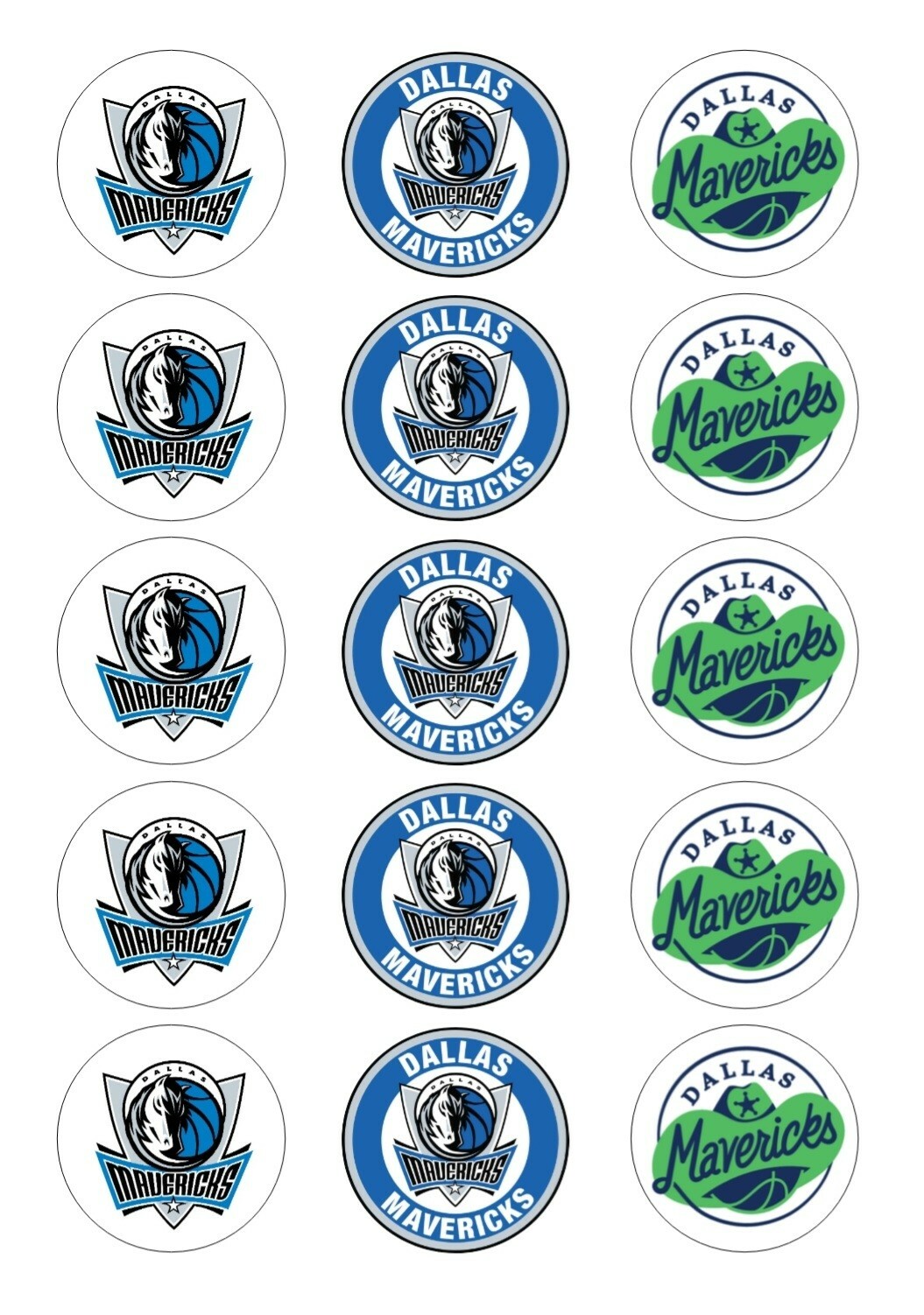 15 NBA Dallas Mavericks Edible Icing Sheet Cupcake Toppers Cake PRE-CUT ...