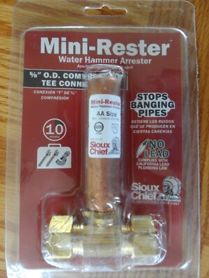 Water Hammer Arrester 5/8" OD Compression Supply Stop Tee T for 1/2 ...