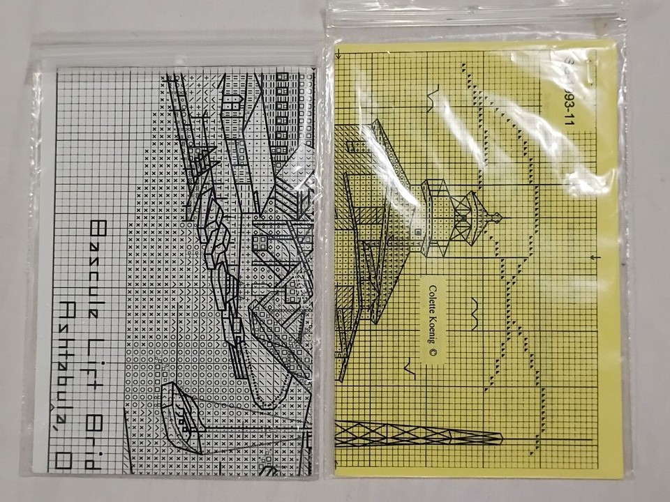 Stitchery Graphics Lake Erie Ashtabula Phare & Bascule Cross Stitch ...