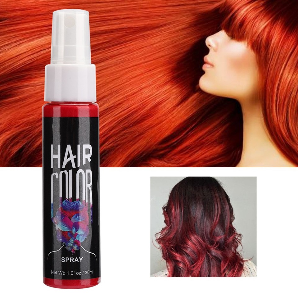 Red 30ml Temporary Hair Dye Spray Hair Color Spray Hair Spray Liq LW ...