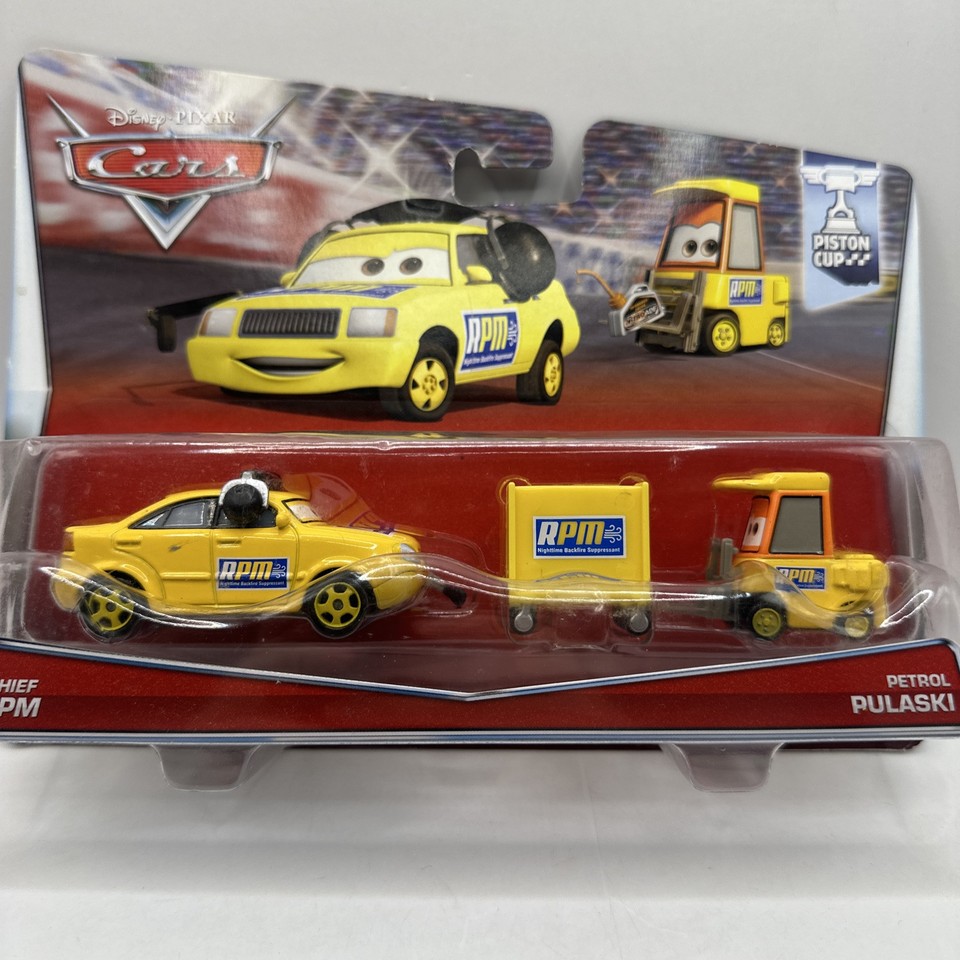 DISNEY PIXAR CARS CHIEF RPM ROMAN DUNES PETROL PULASKI 2 PACK NEW | eBay