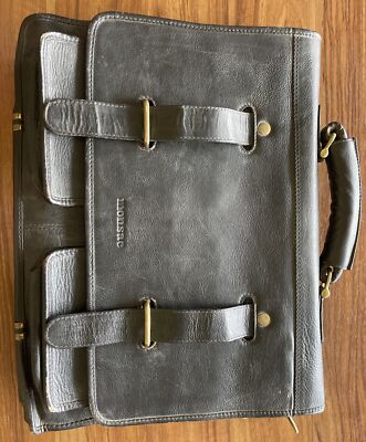 Monsac Leather Vintage Briefcase | eBay Australia
