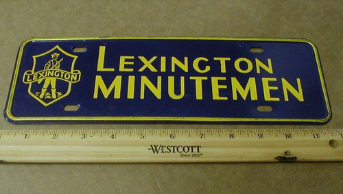 Lexington Minutemen Massachusetts Mass VTG Metal License Plate rare old ...
