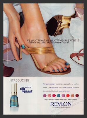Revlon 2000s Print Advertisement 2001 Feet Nail Polish Shoes Cosmetics | eBay