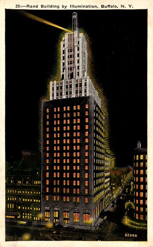 Postcard Rand building by illumination, Buffalo New York | eBay