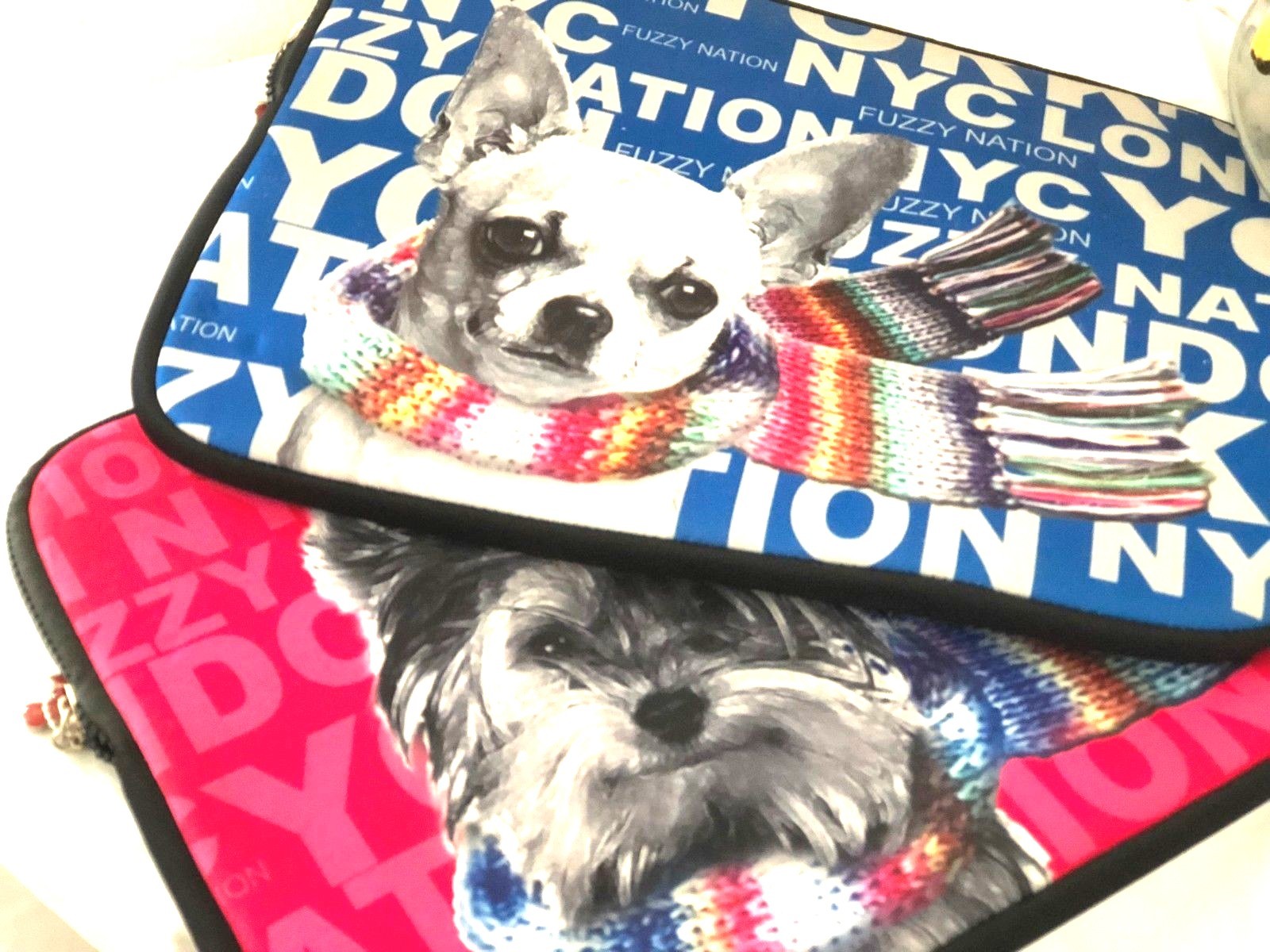 FUZZY NATION Tablet iPad Laptop Case Protective Cover Yorkie Chihuahua ...
