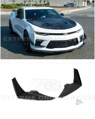 EOS For 16-18 Camaro SS | Glossy Black Front Bumper Side Canard Pair ...