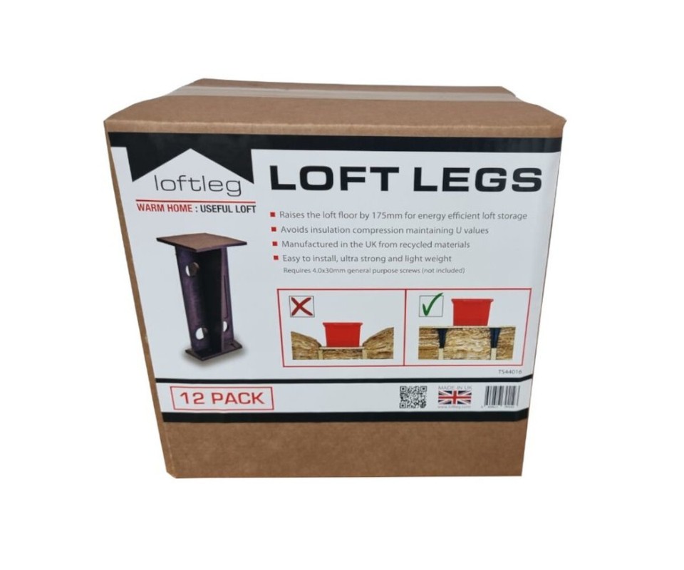 Loft Legs 12 Pack 175 mm Height Extender for Loft Panels Raised Stilts ...