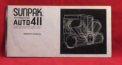 Vintage Sunpak Auto 411 Electronic Flash Unit Instruction Booklet | eBay