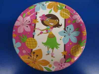 Pink Luau Fun Hula Girl Hibiscus Hawaiian Beach Theme Party 9" Dinner ...