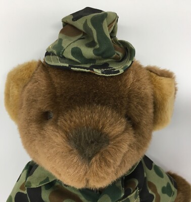 Teddy bear camo military by The Plush Factory medium size at 18” X 10.5 ...
