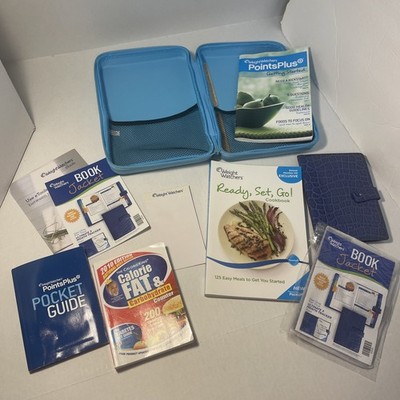 Weight Watchers WW Zippered Case Binder Blue Pocket Guide Cookbook ...