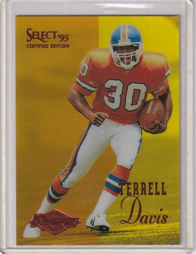 Terrell Davis Rookie Denver Broncos 1995 Select Certified Mirror Gold ...