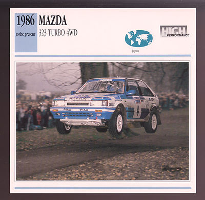 1986-1993 Mazda 323 Turbo 4WD Rally Race Car Photo Spec Sheet Info ...