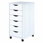 White 6 Drawer Rolling Storage File Cabinet Pine Craft Cart Office ...