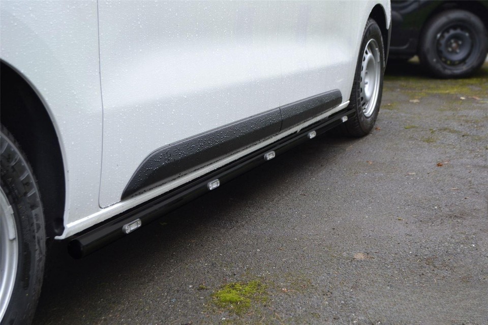 Side Bars Step Tube + White LEDs To Fit Ford Transit MK8 SWB MWB 2014 ...