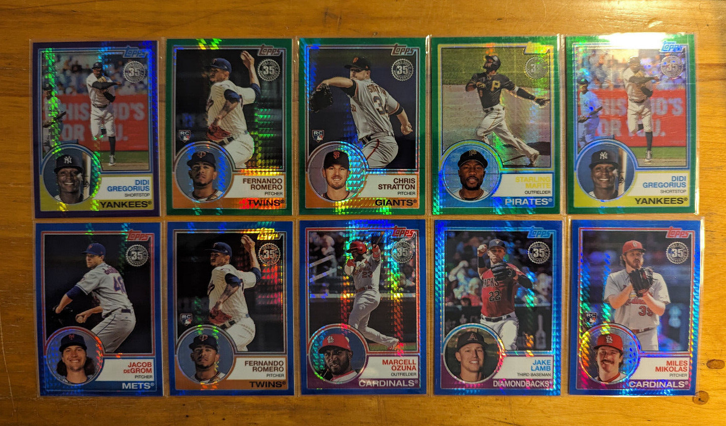 2018 Topps '83 Silver Pack Chrome refractors Purple/75 Blue/150 Green ...