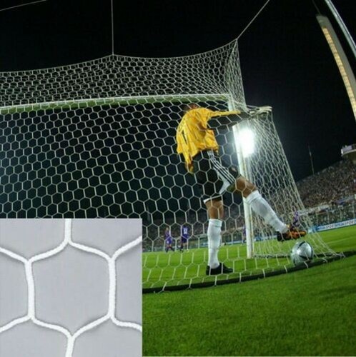 Pair Of Goals Soccer Nets Reduced 6 X 2 Hexagonal Mesh Complete | eBay